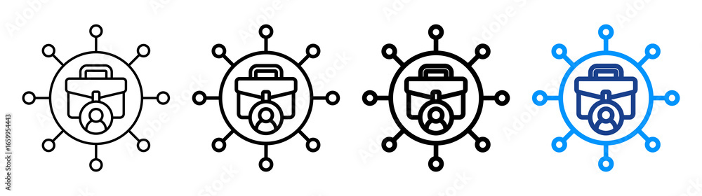 Talent Pool Icon Different Style Outline Collection Set Stock Vector ...
