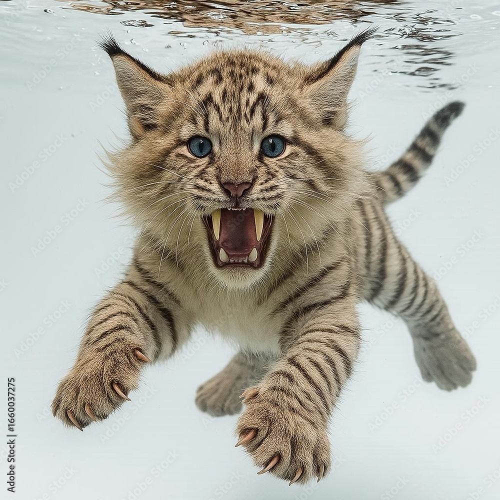 Saber tooth lion tiger catlike cub Stock Photo | Adobe Stock