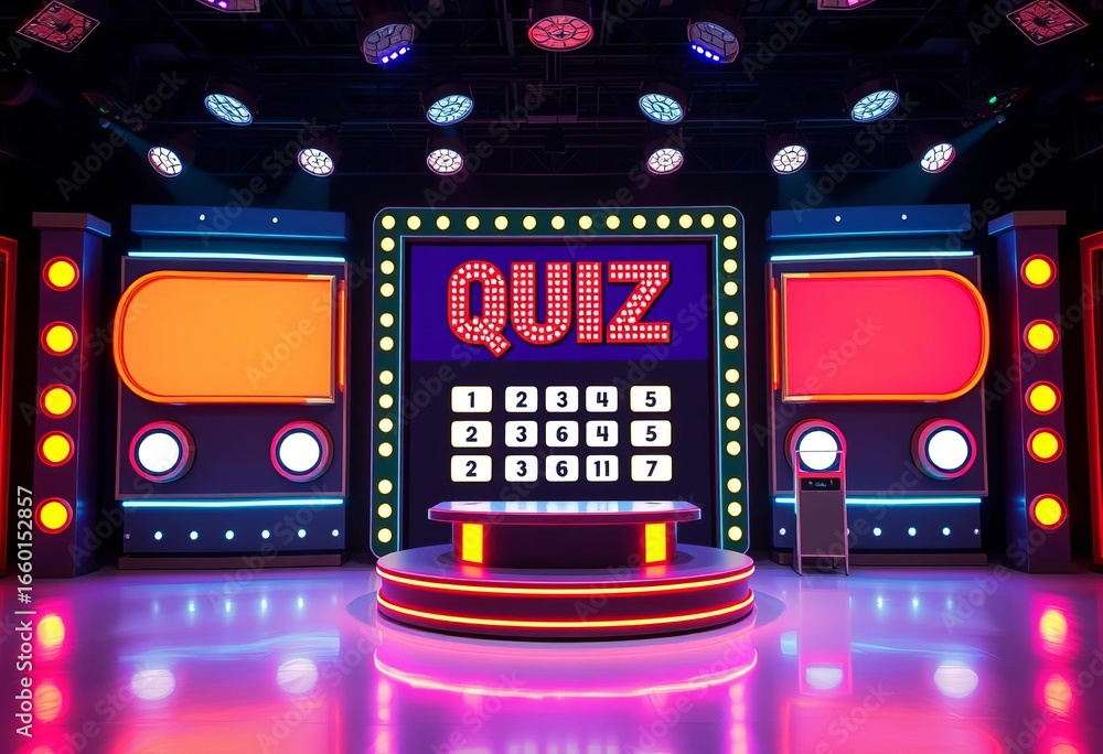 Foto de Stock Colorful quiz show buzzer system, ready for action ...