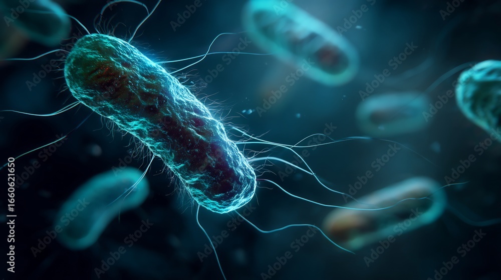 Cholera bacteria visualization Vibrio cholerae cell illustration ...