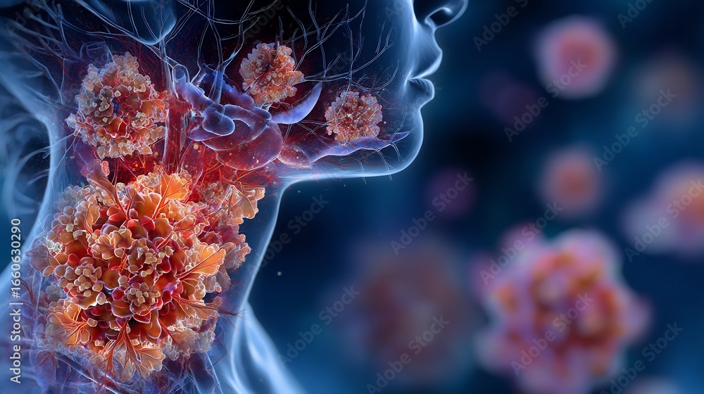 Sjogrens syndrome autoimmune disorder visualization salivary gland ...