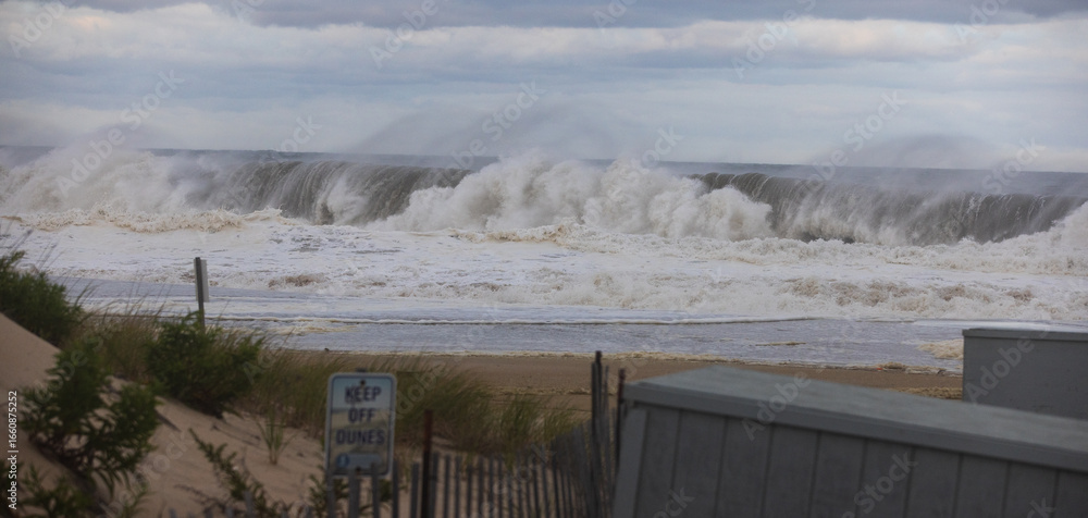 Atlantic Ocean in New Jersey during Hurricane Erin, August 2025 Stock ...