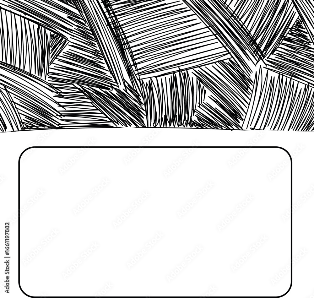 Rough line and dense hatching, and next to it is a frame located at the ...