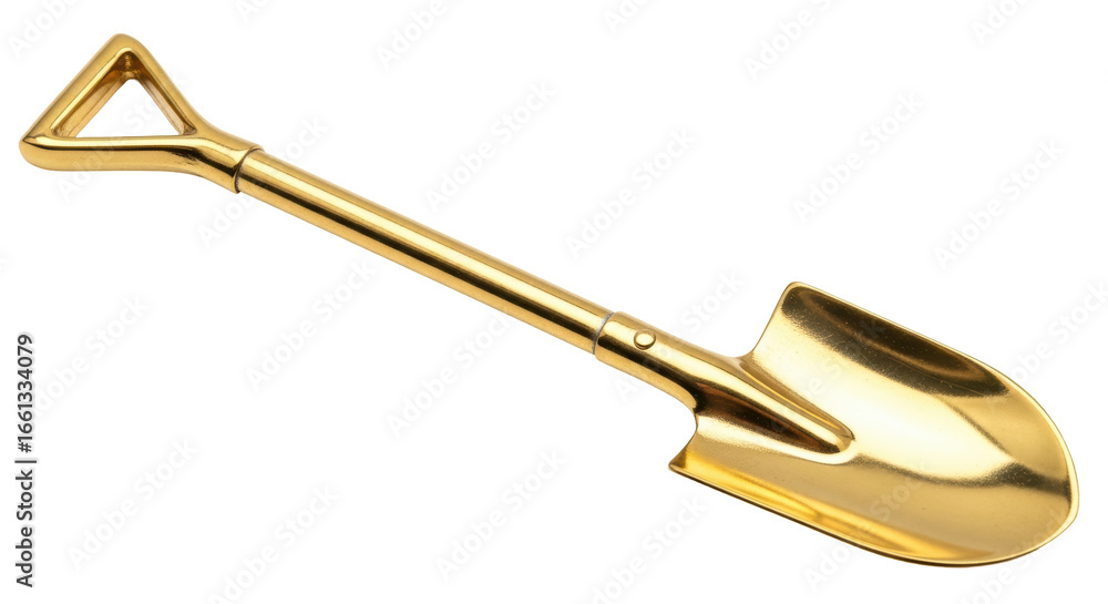Isolated Gold Shovel Stock Photo | Adobe Stock