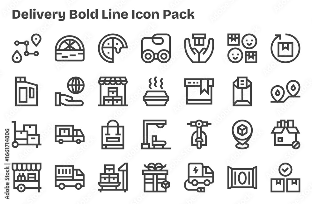 Vector de Stock 28 Extra Bold Line Vectors for Delivery Theme | Adobe Stock