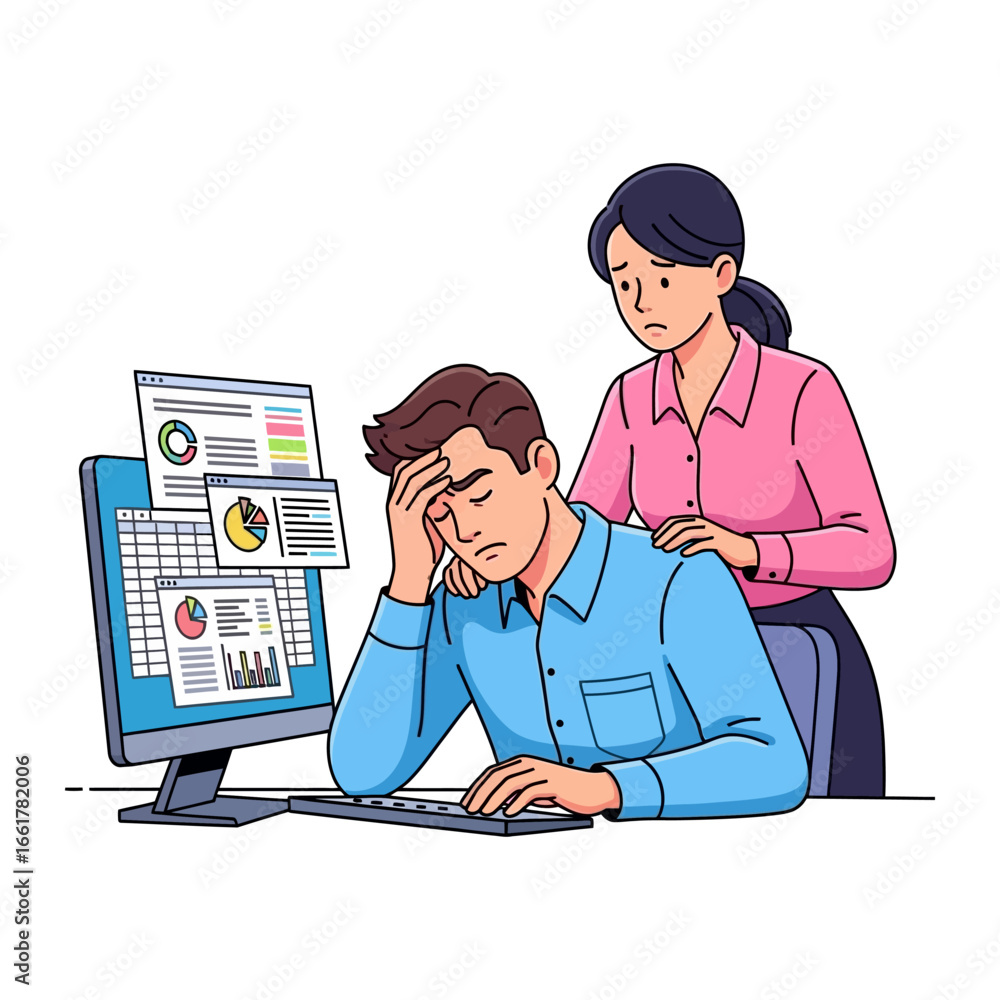 Empathy in Crisis: A moment of workplace tension is captured, where a ...