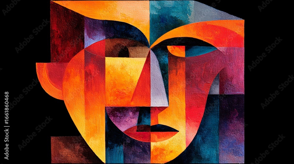 Abstract face painting geometric design Stock Photo | Adobe Stock