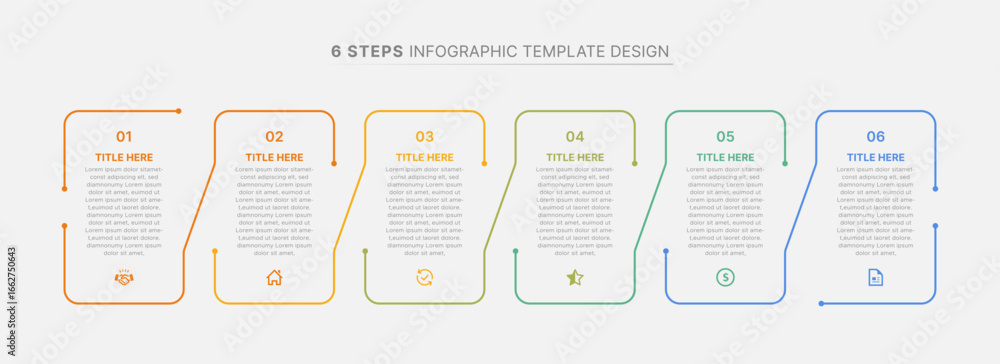 Business Infographic Design Template with 6 Data Points Stock Vector ...