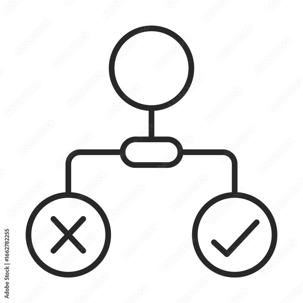 Business flowchart line art diagram icon with process decision chart ...