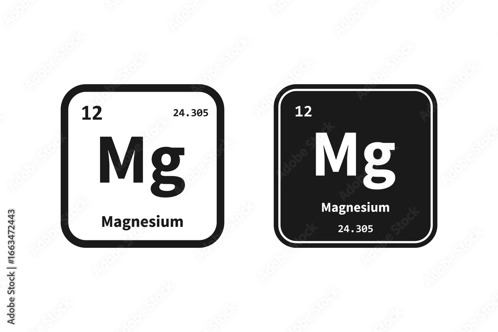 Magnesium, Mg, chemical periodic element icon. The chemical element of ...