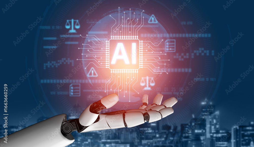 AI-generated image showing artificial intelligence control system with ...
