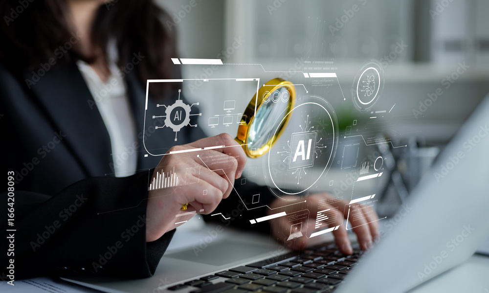 AI interface showing how artificial intelligence powers systems. AI Artificial intelligence ...