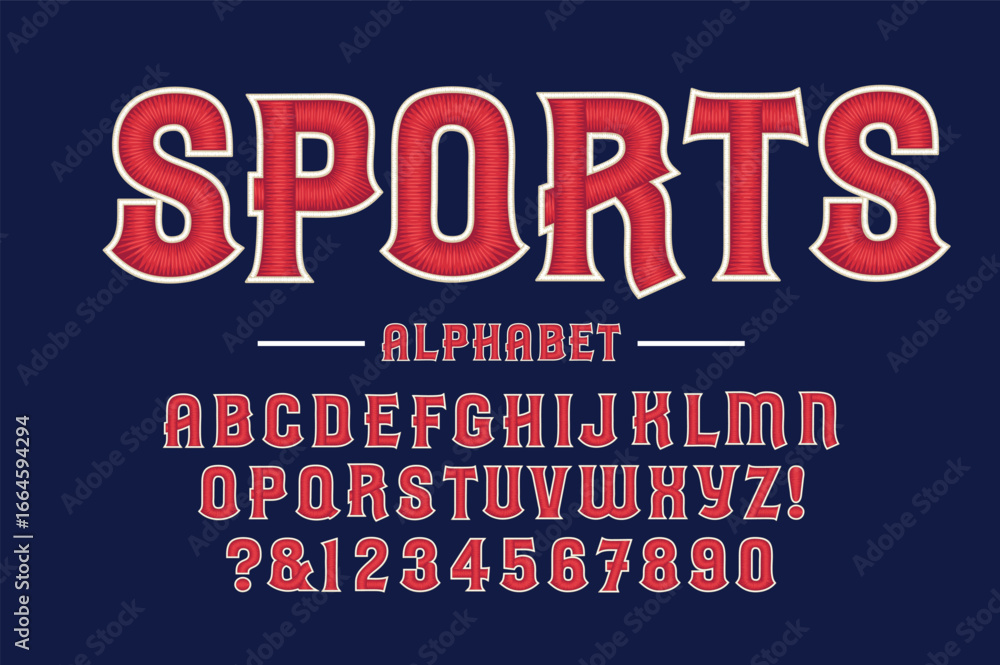 Classic college font. Vintage sport font in American style for football ...