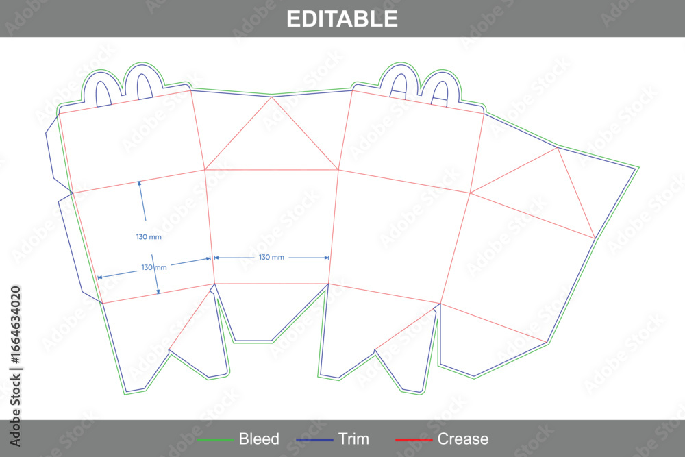 Custom Happy Meal box dieline, printable food packaging template ...