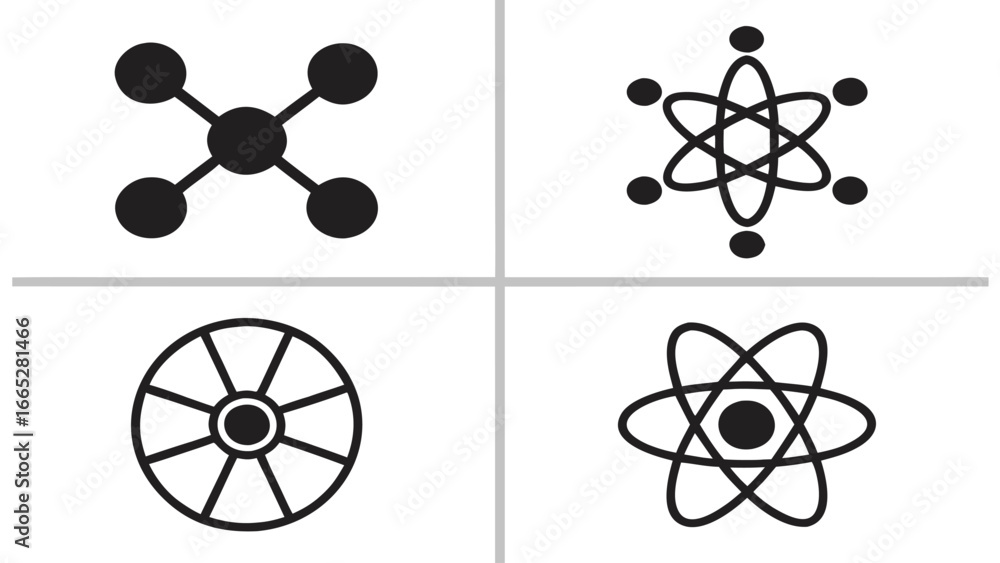 Atomic structures and molecular diagrams molecule science Stock Vector ...