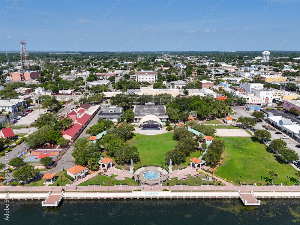 Riverfront Park and the surrounding downtown Cocoa Village along the ...