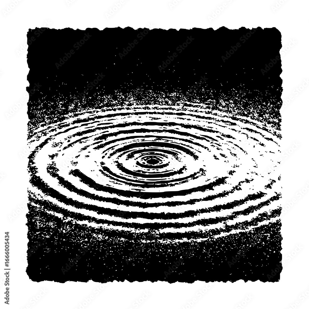 Black and white ripple effect illustration for water surface design and ...