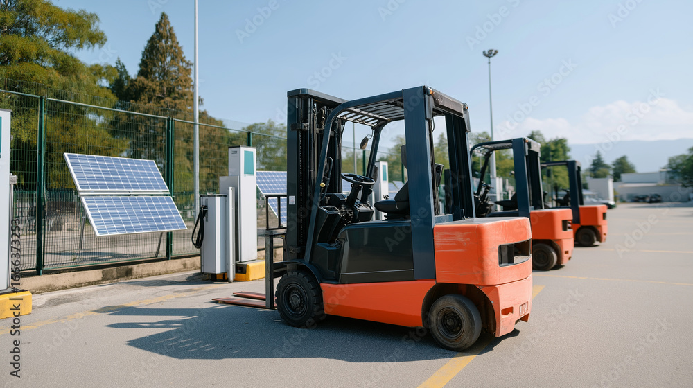 Green Energy Powered Electric Forklift Fleet Charging Station ...