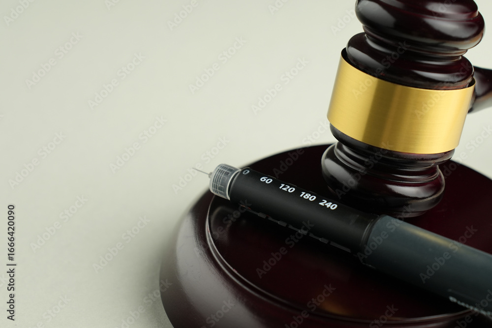 Semaglutide injection pen with judge gavel – legal and ethical debate ...