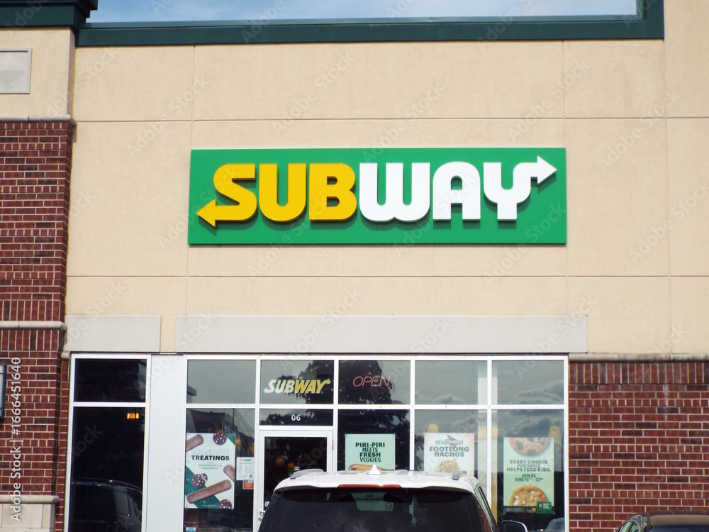 Ottawa, ON, Canada, June 12, 2025: The storefront of a "Subway ...