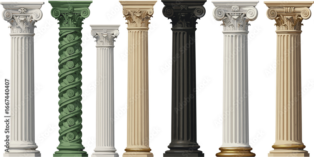Ancient Greek and Roman Columns, Classical Architectural Pillars ...