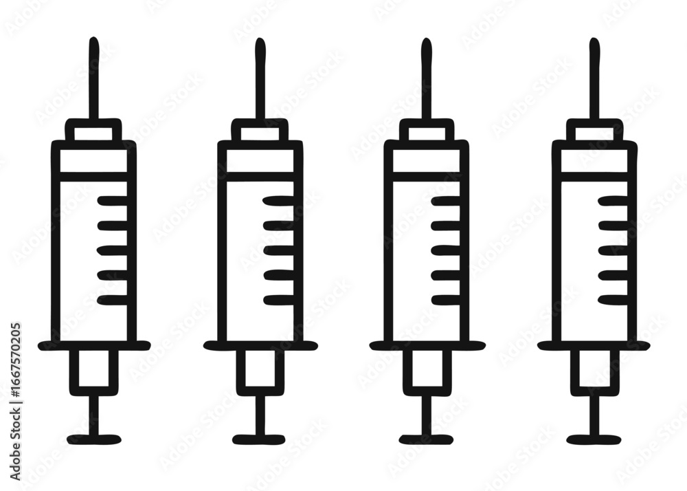 Comprehensive collection of medical injection symbols featuring ...