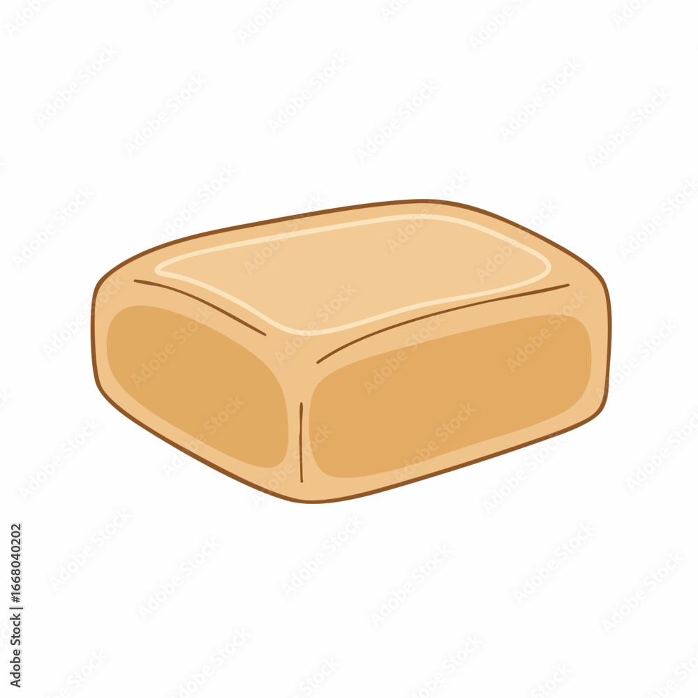 Cartoon Illustration of a Rectangular Bar of Soap with Outlines Stock ...