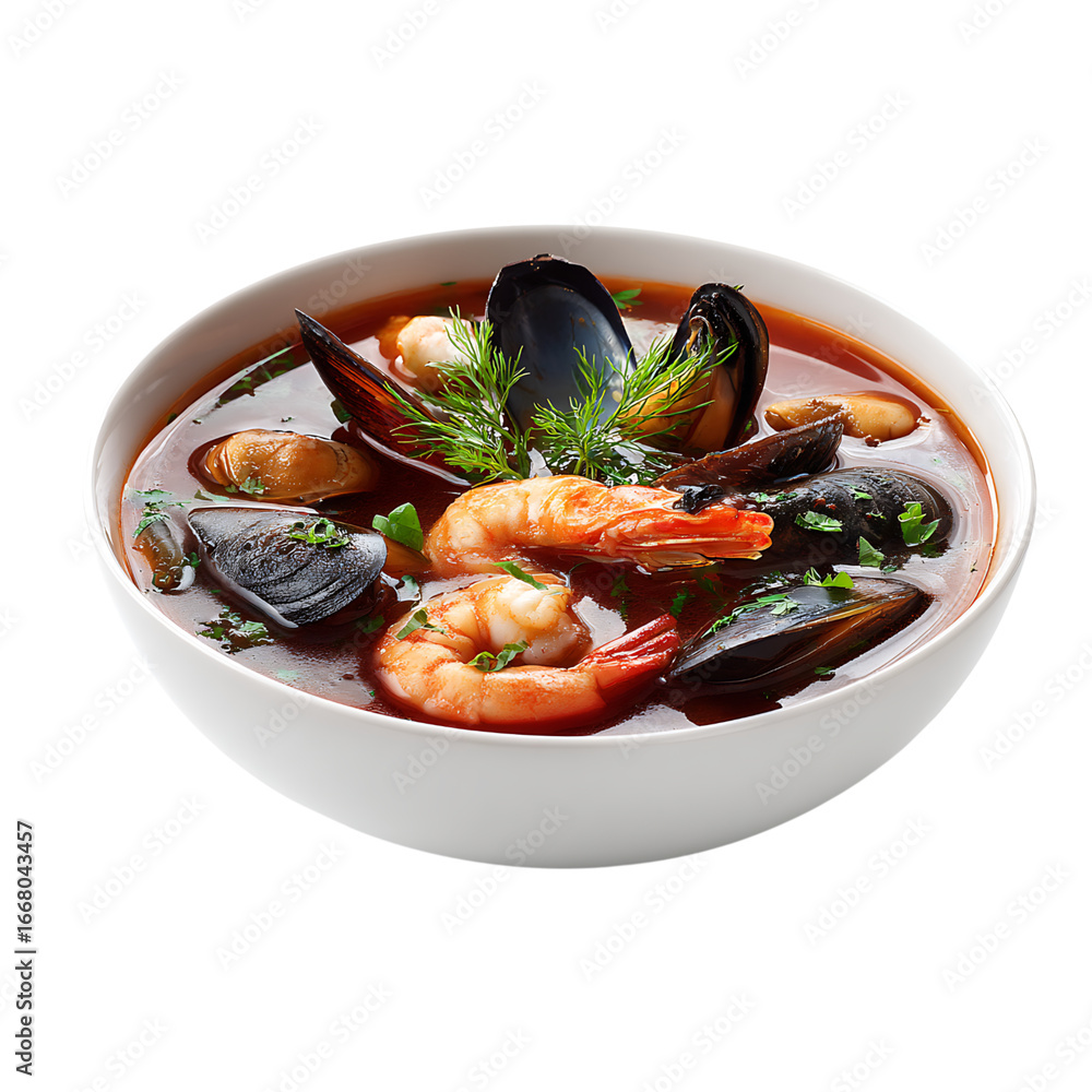Delectable seafood stew with vibrant shrimp, mussels, and fresh herbs ...