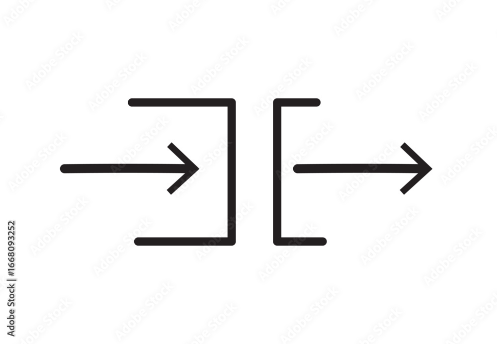 Account login and logout icon. Door with arrow enter and exit symbol ...