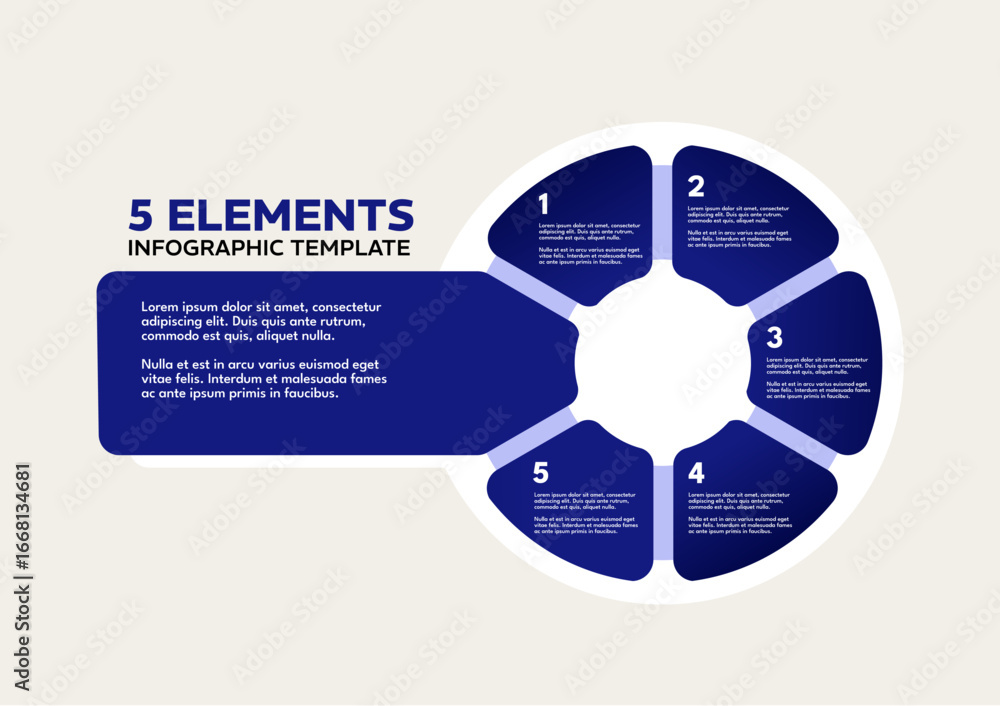 5 elements infographic template - vector illustration Stock Vector ...