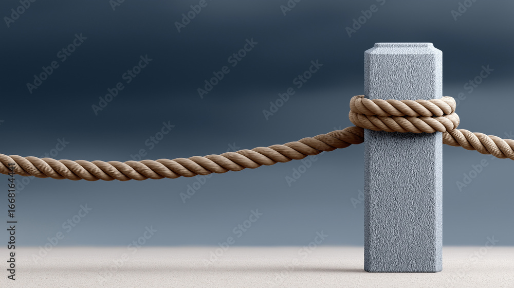 Boundary Defined: A sturdy post and a robust rope construct a visual ...
