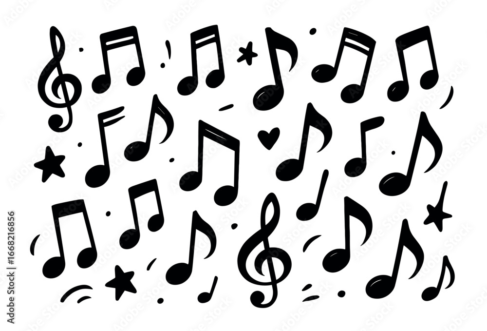 Musical notes vector | playful melody, rhythmic symbols, harmonious ...