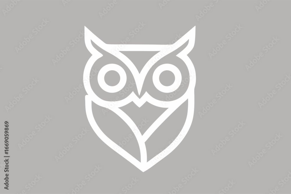 Simple Owl Symbol: An artistic owl symbol with bold clean lines ...