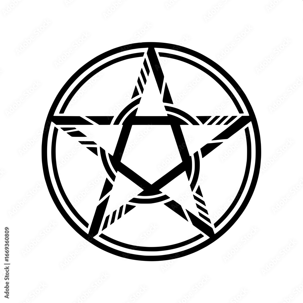 Mystic Pentagram in a Double Circle A Symbol of Spiritual Significance ...