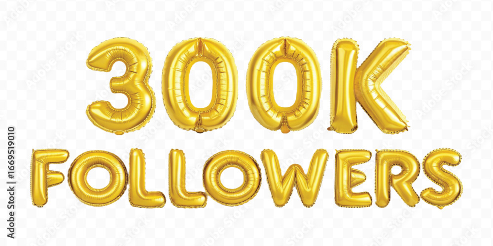realistic 3d 300K FOLLOWERS typography text made by with different ...