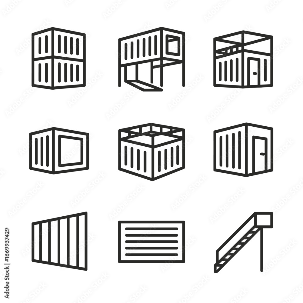 Image vectorielle Stock Modular Gallery Icons. Outline icon set of ...