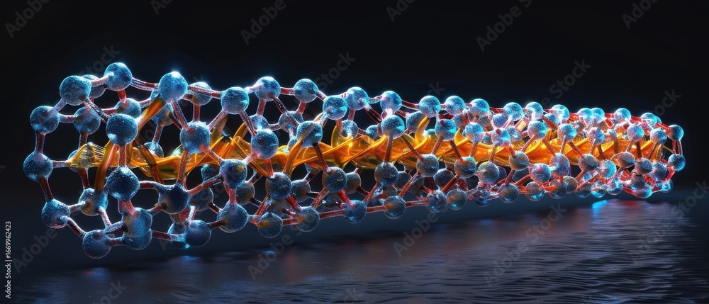 Ilustracja bez tantiem: Detailed carbon nanotube molecular structure ...