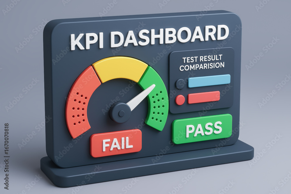 KPI dashboard with test result comparison for industry performance ...