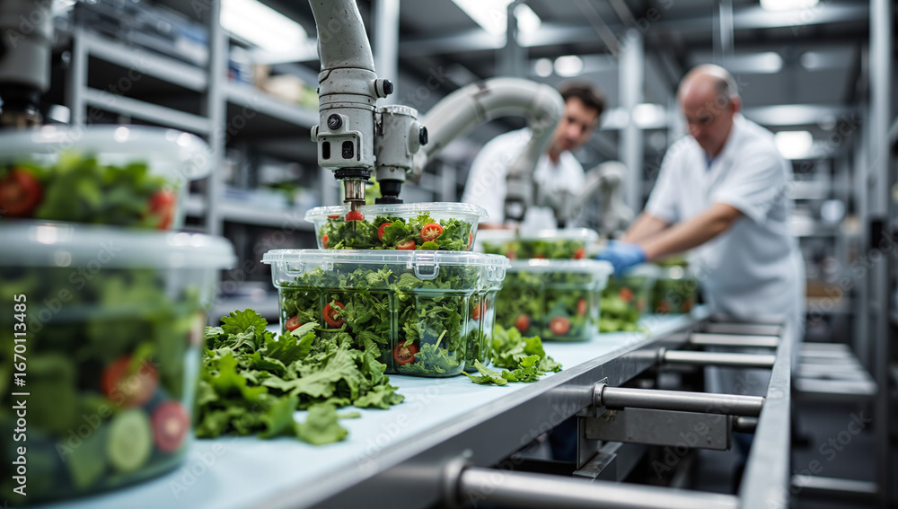 A New Recipe for Automation: Fresh Food Production Stock Photo | Adobe ...