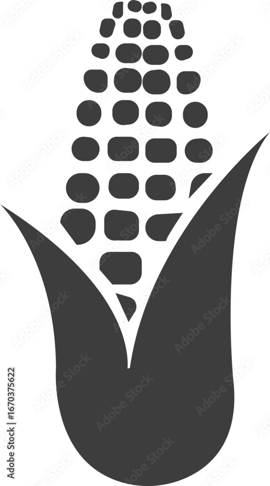Corn icon. Cob vector. Maize logo. Starch symbol. Vegetable emblem ...