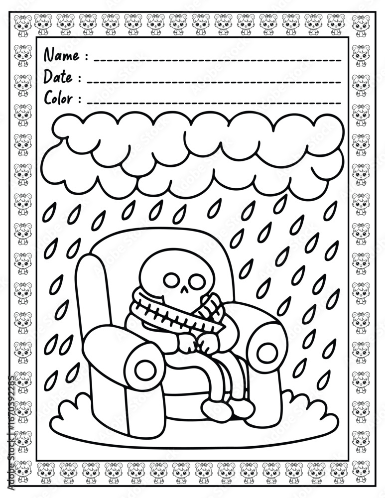 Bold and Easy Cute Very Demure Very Spooky Coloring Book Pages for ...