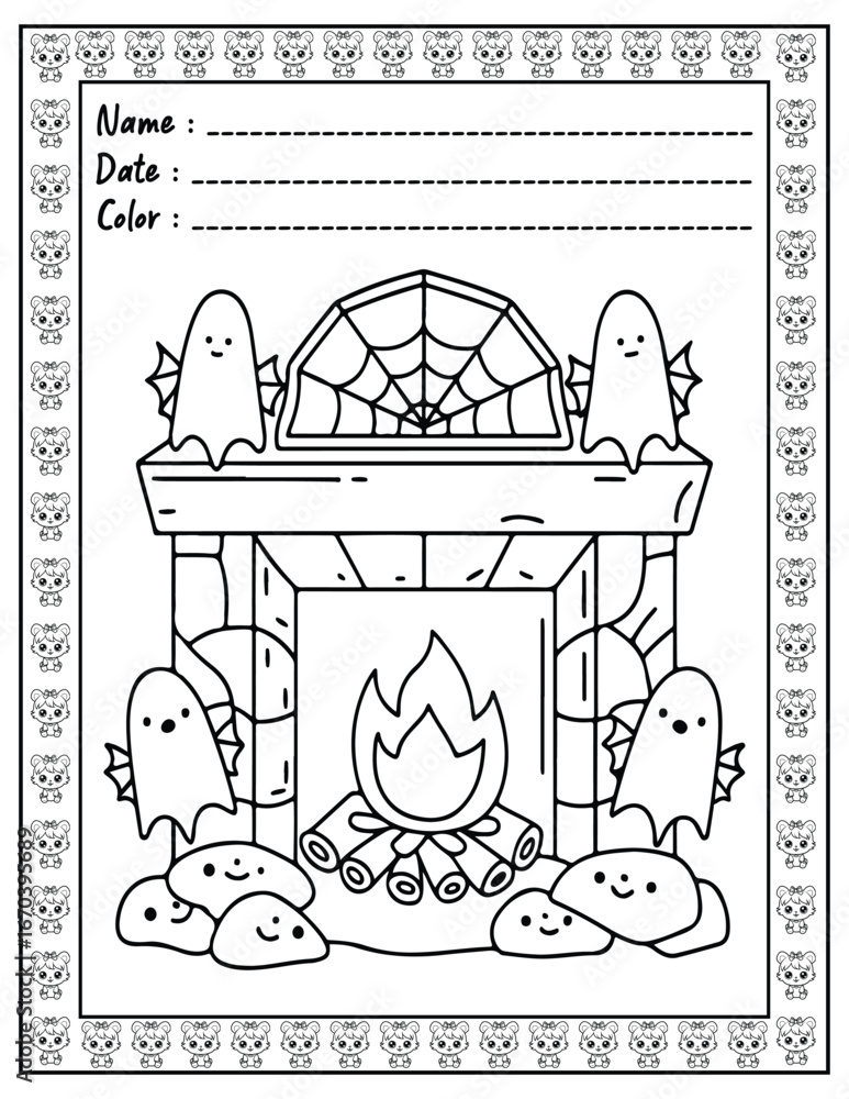 Bold and Easy Cute Very Demure Very Spooky Coloring Book Pages for ...