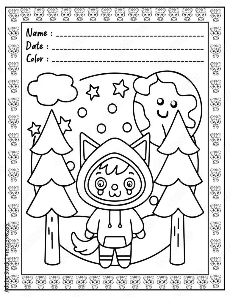 Vector de Stock Bold and Easy Cute Very Demure Very Spooky Coloring ...