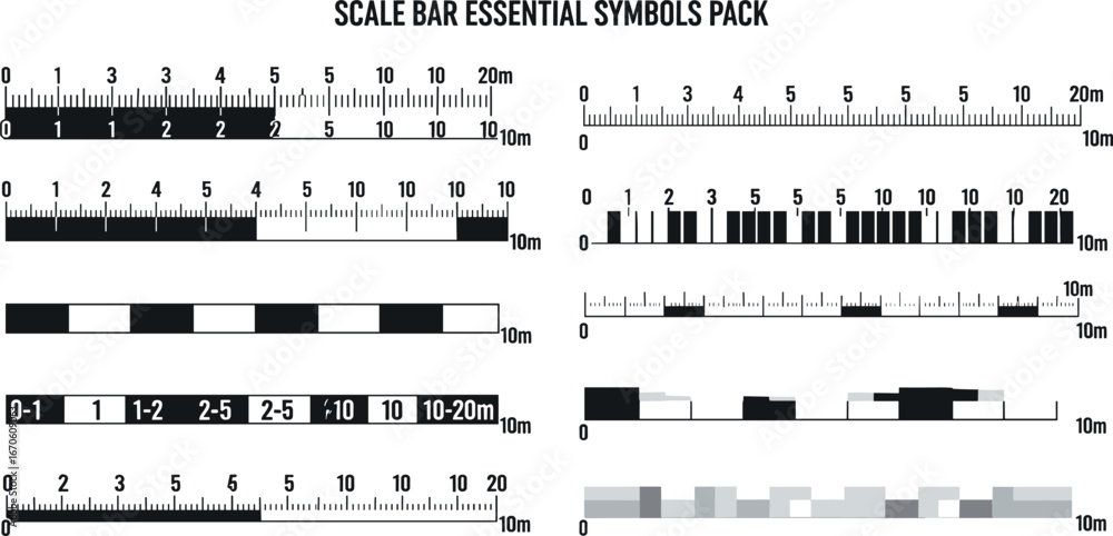 Scale Bar Essential Symbols Pack Architectural, Engineering, and ...
