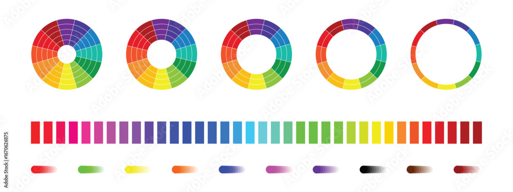 Image vectorielle Stock colour wheel guide. Isolated floral patterns ...