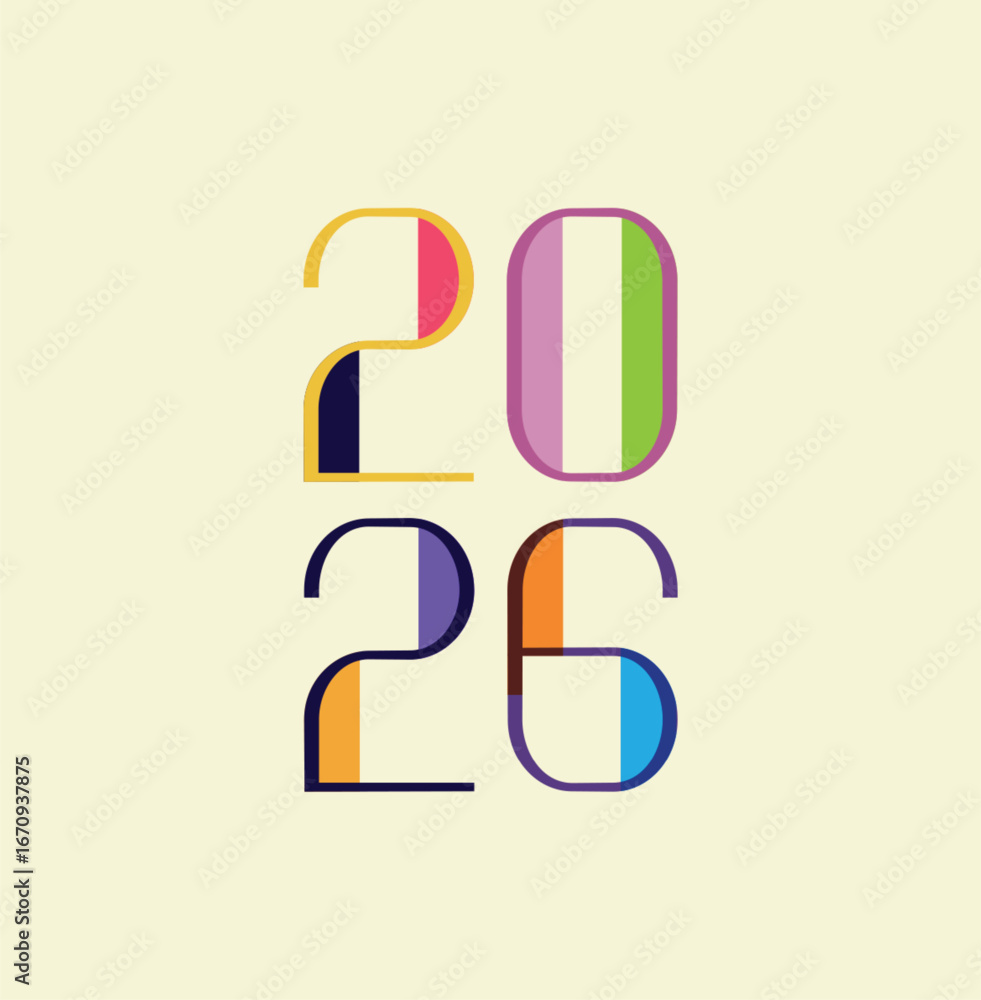 Image vectorielle Stock 2026 number design for New Year symbol and sign ...