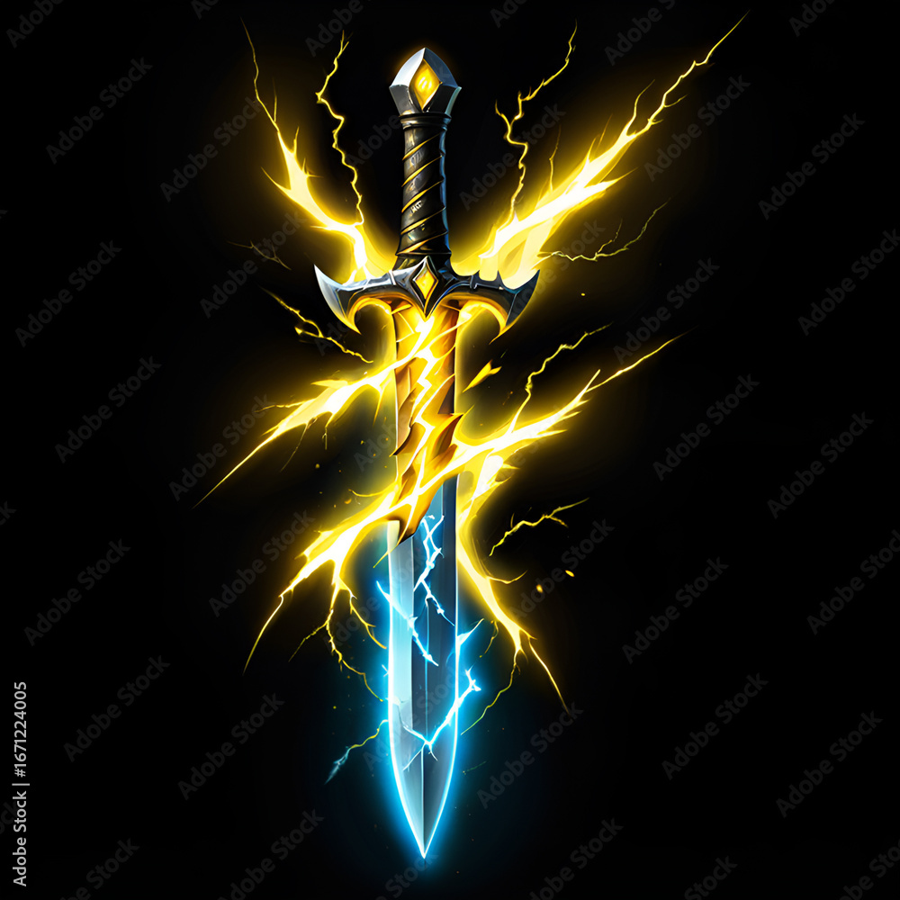 Unleash primal power with this stunning lightning-charged sword ...