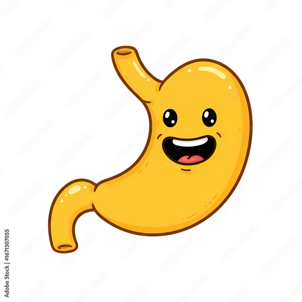 Happy Stomach: Pixel Art Illustration of Digestive System Stock Photo ...
