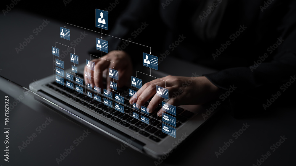 Corporate org chart and team structure show hierarchy, team, and ...