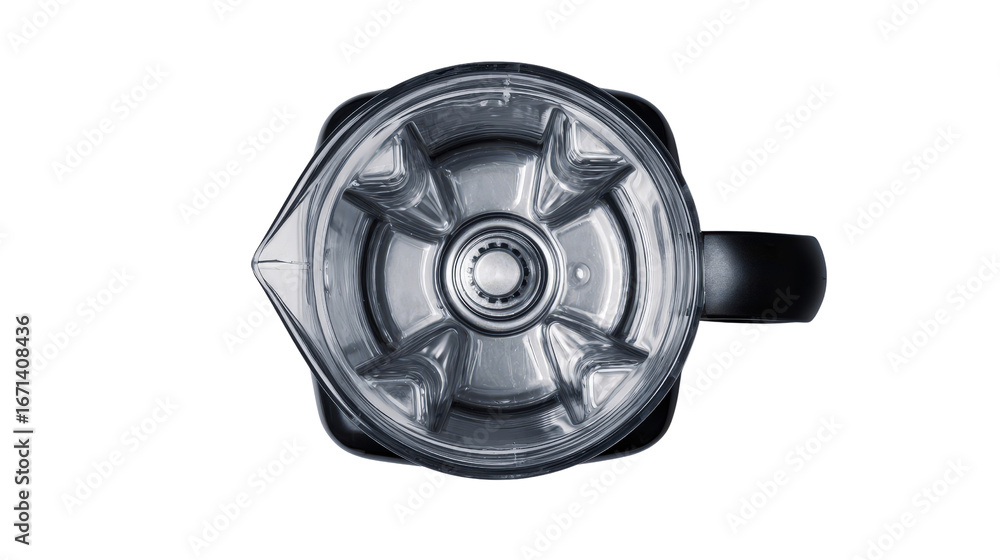 Empty blender with lid open top view isolated on a Transparent ...